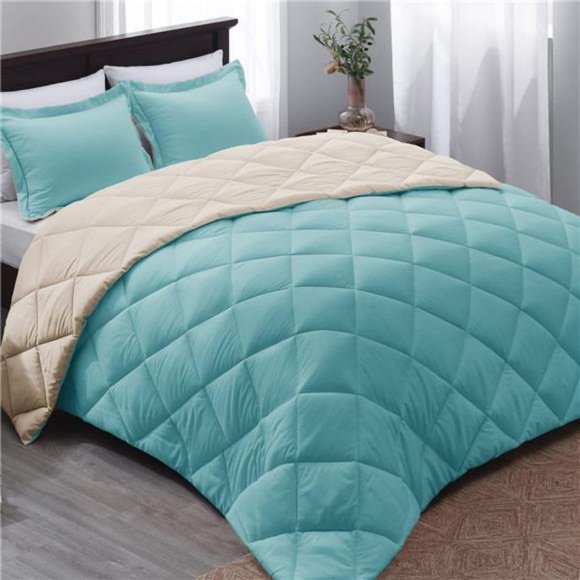 Bedding | Basic Beyond Queen Comforter Set Down Alternative Aqua Blue ...